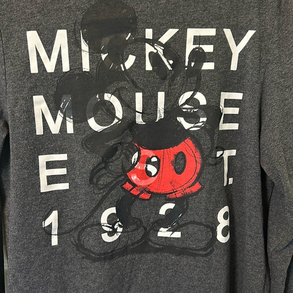 Shirts | Disney Mickey Mouse Men T Shirt Long Sleeve Grey | Poshmark